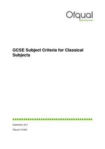GCSE subject criteria for classical subjects - Digital Education ...